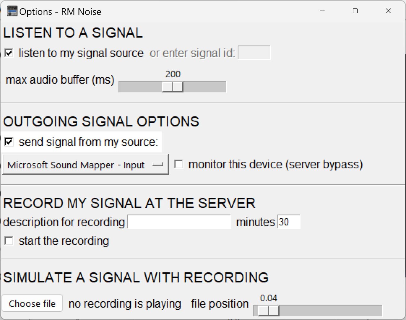 DOCUMENTATION – RM Noise